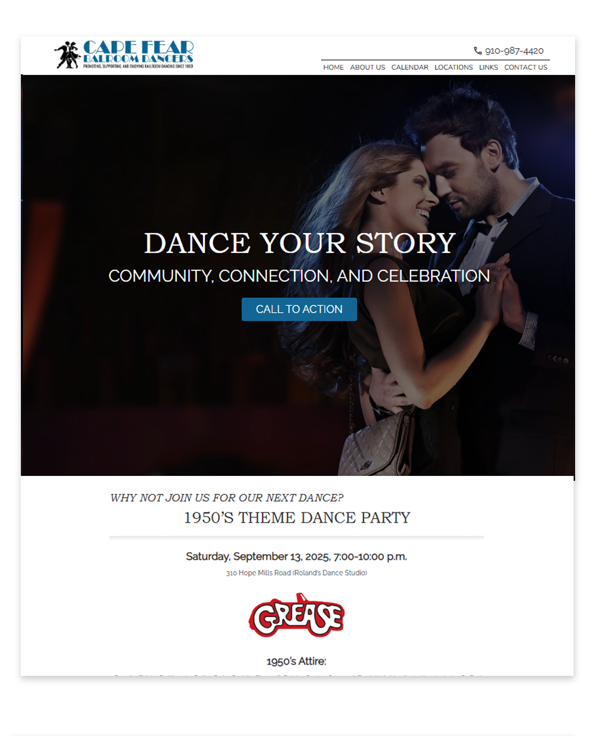 Cape Fear Ballroom Dancers | Minuteman Press Website Design